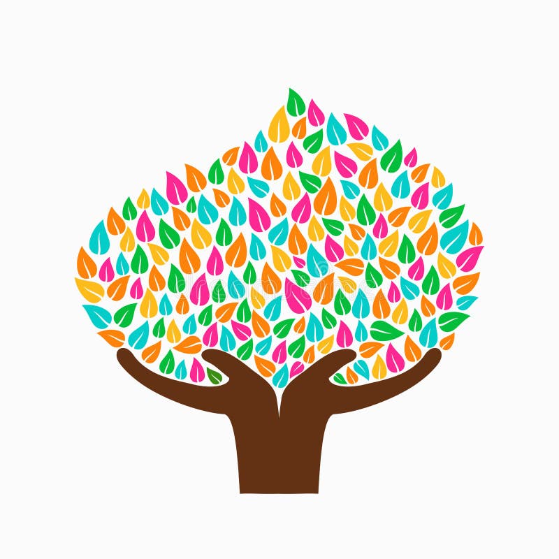 Hand Tree Concept Illustration for Social Help Stock Vector ...