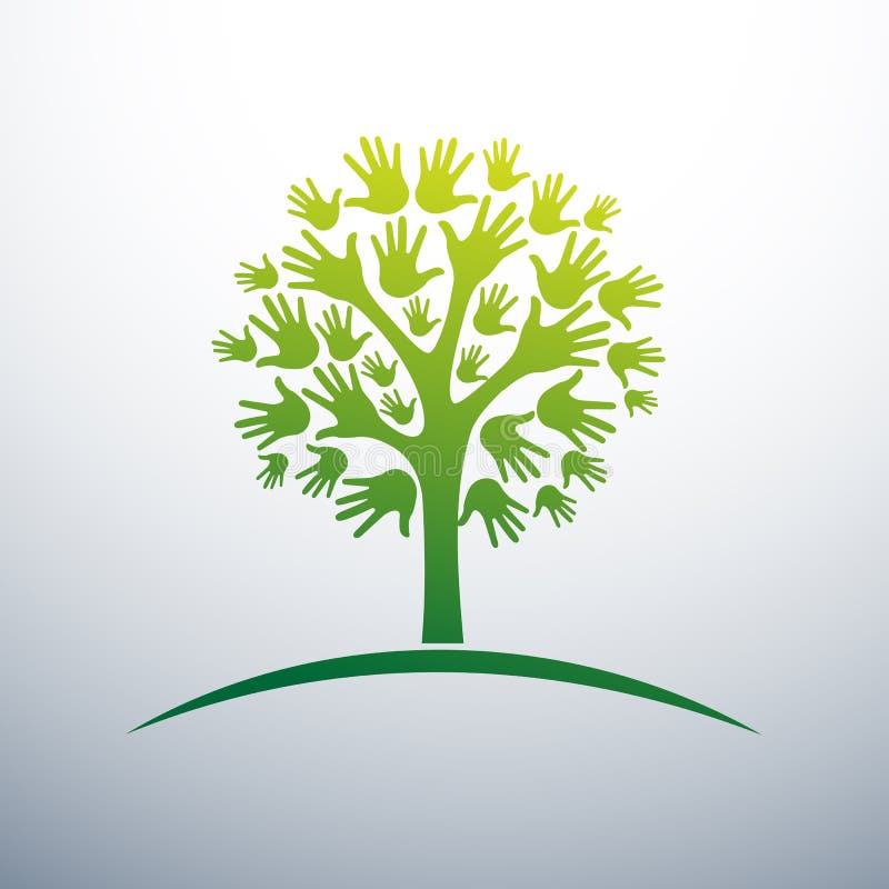 Creative Kids Pencil Hand Tree Design for Support or Helping Concept ...