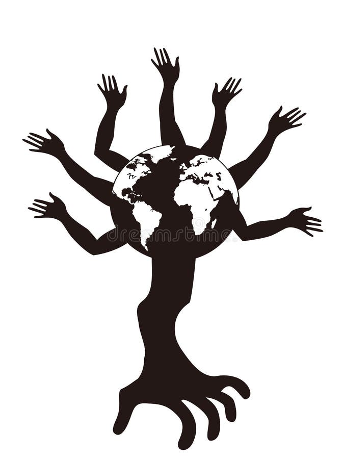 Hand tree symbol stock vector. Illustration of hand, growing - 44300910