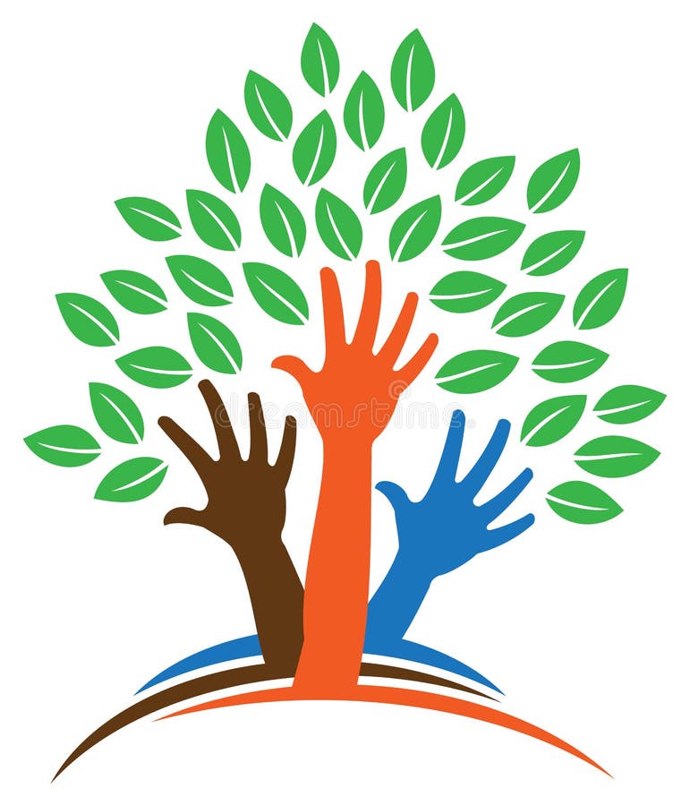 Hand Tree Logo stock vector. Illustration of open, logo - 36855104
