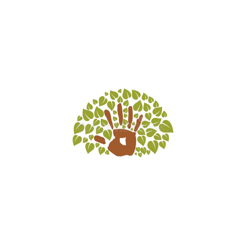 Hand with a Tree Symbol, Tree in Hand, 6 Colors Included Stock Vector ...
