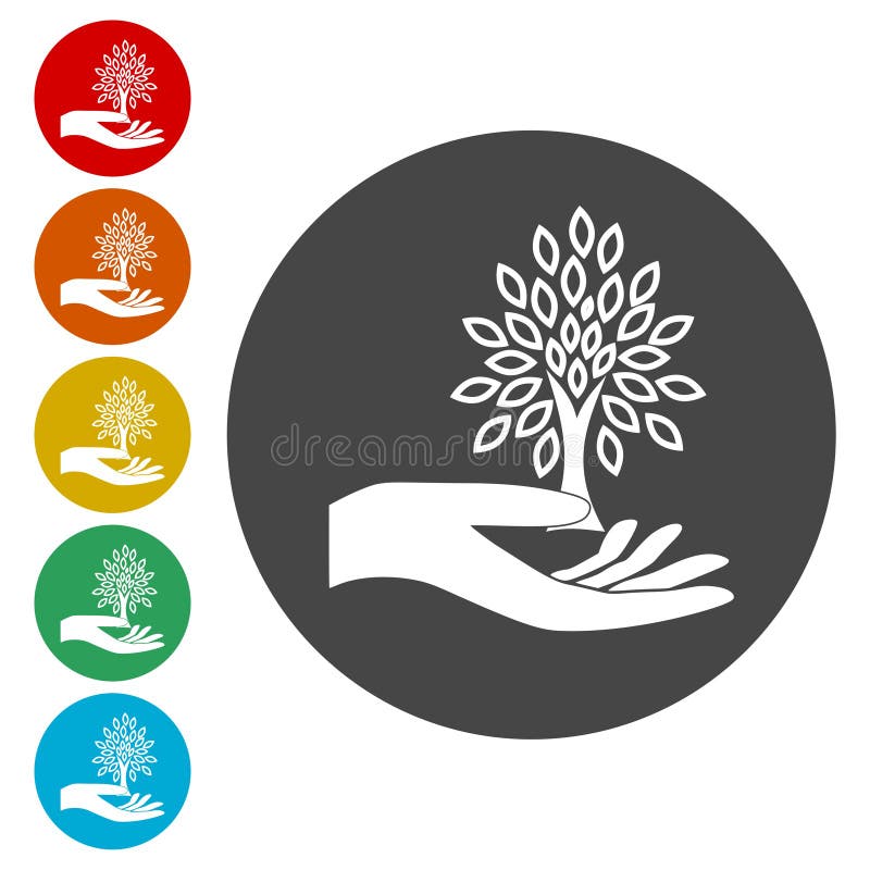 Hand with a Tree Symbol - Illustration Stock Vector - Illustration of ...