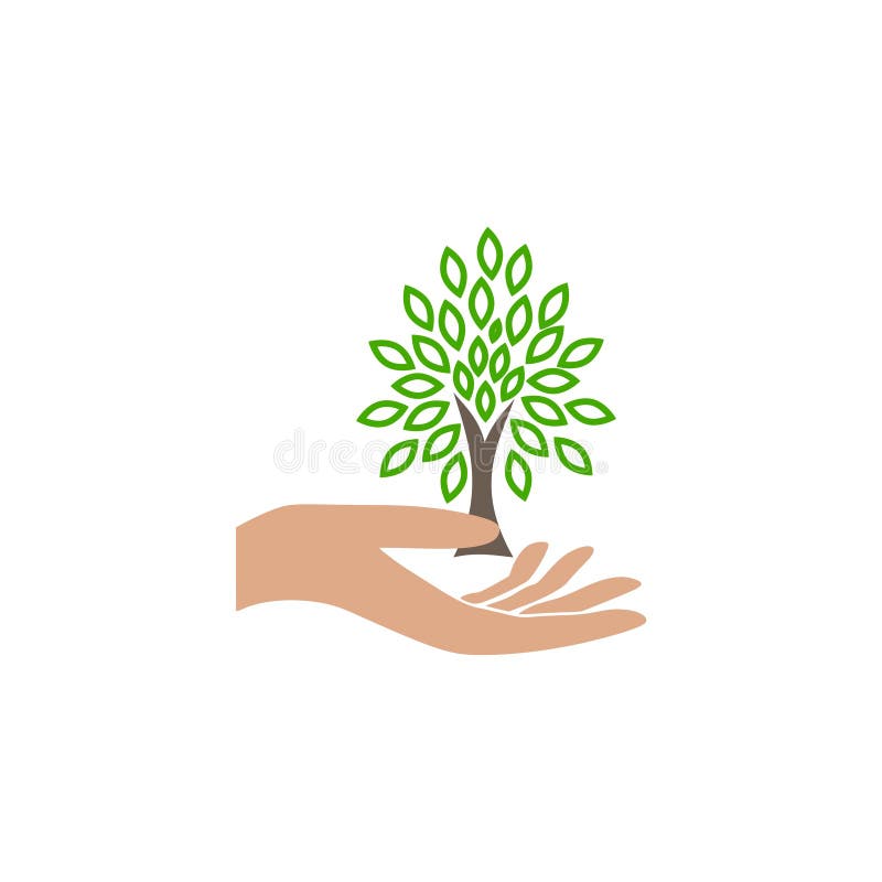 Hand with a Tree Symbol - Illustration Stock Vector - Illustration of ...