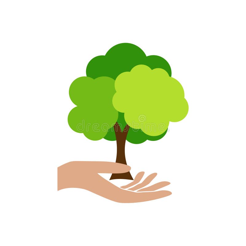 Hand with a Tree Symbol - Illustration Stock Vector - Illustration of ...