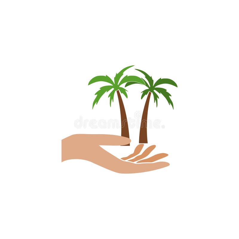 Hand with a Tree Symbol Icons Set - Illustration Stock Vector ...