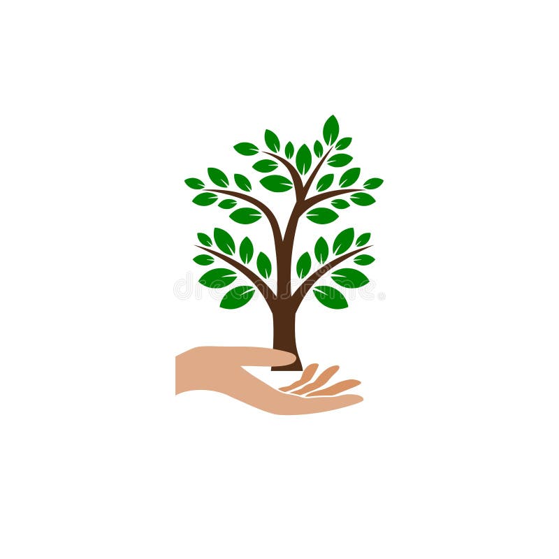 Hand with a Tree Symbol - Illustration Stock Vector - Illustration of ...