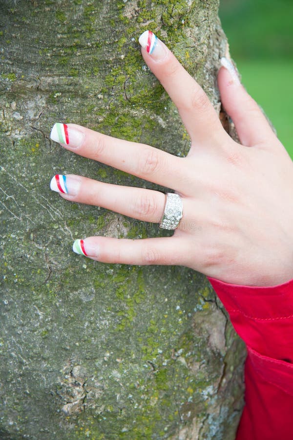 Hand on tree stock photo. Image of woman, stem, tree - 45700900