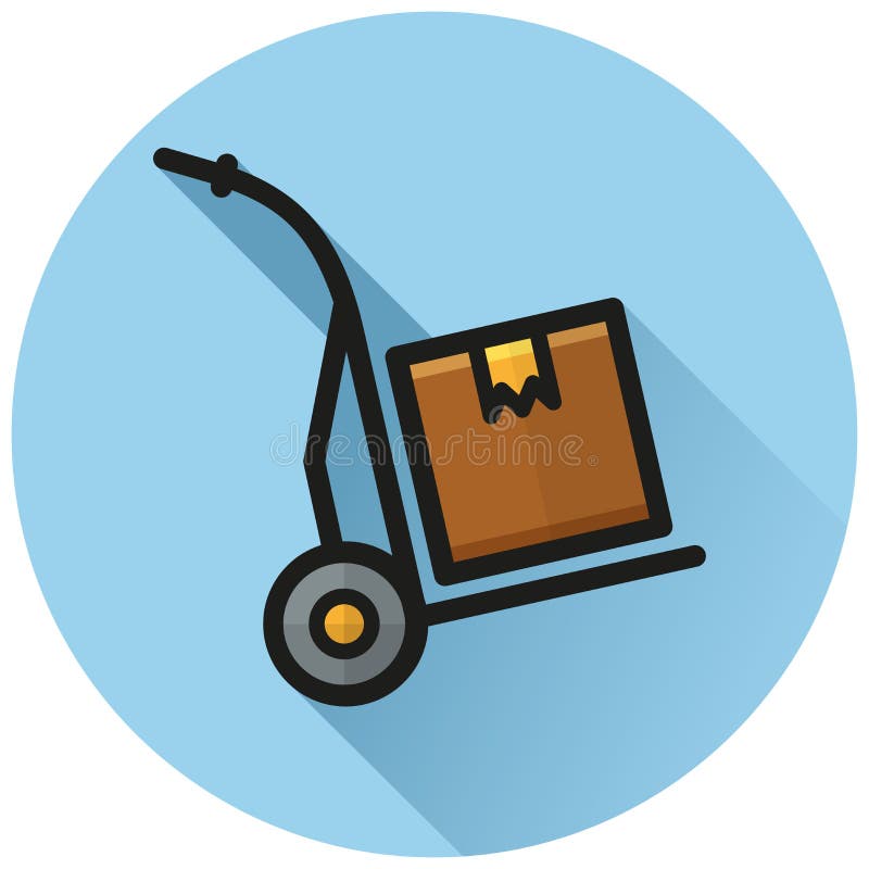 Hand Trolley Circle Blue Icon Stock Vector - Illustration of white ...