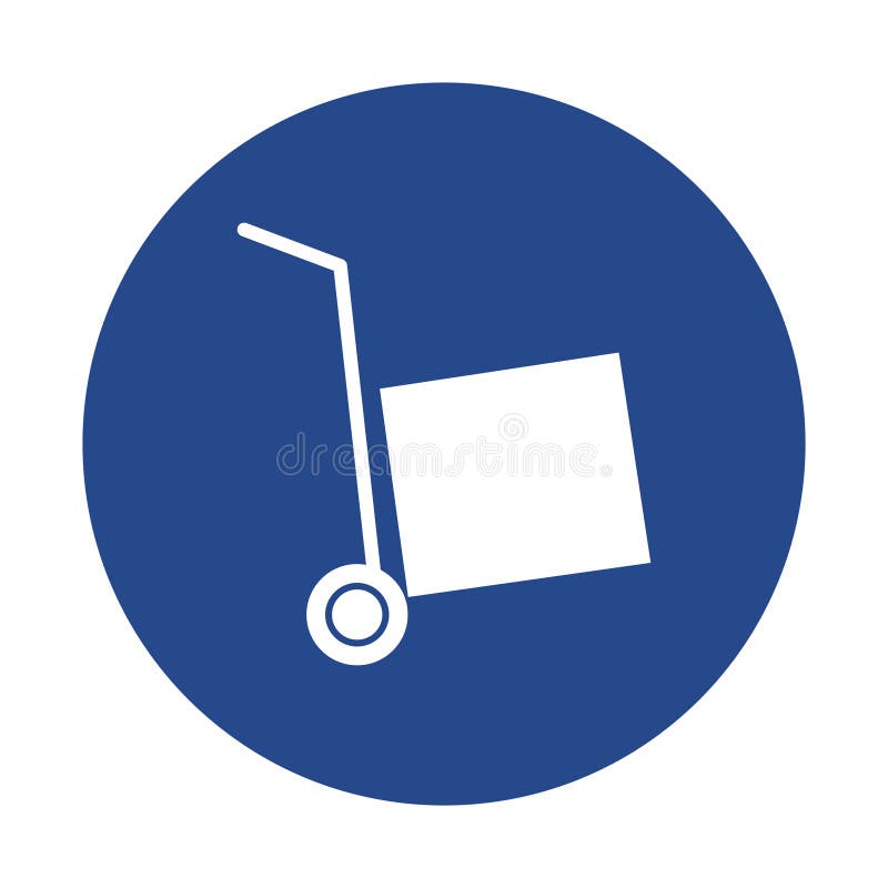 Hand Trolley Circle Icons with Shadow Stock Vector - Illustration of ...