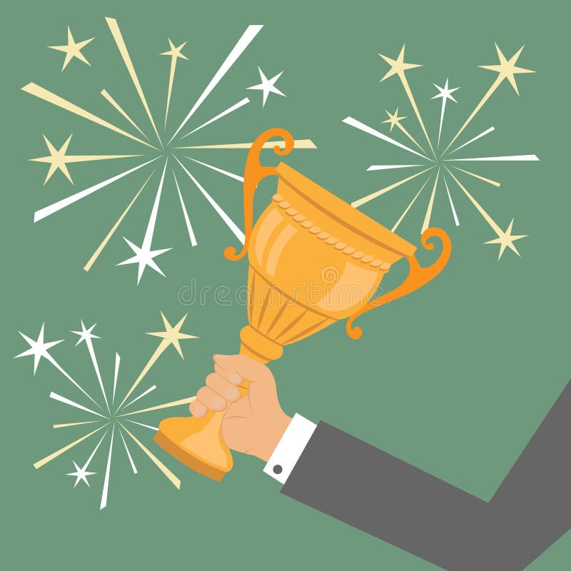 Hand Trophy, Business Symbol Stock Vector - Illustration of award ...