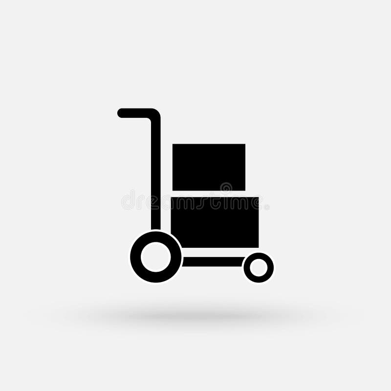Hand Truck with Cardboard Boxes Glyph Icon, Logistic and Delivery, Hand ...
