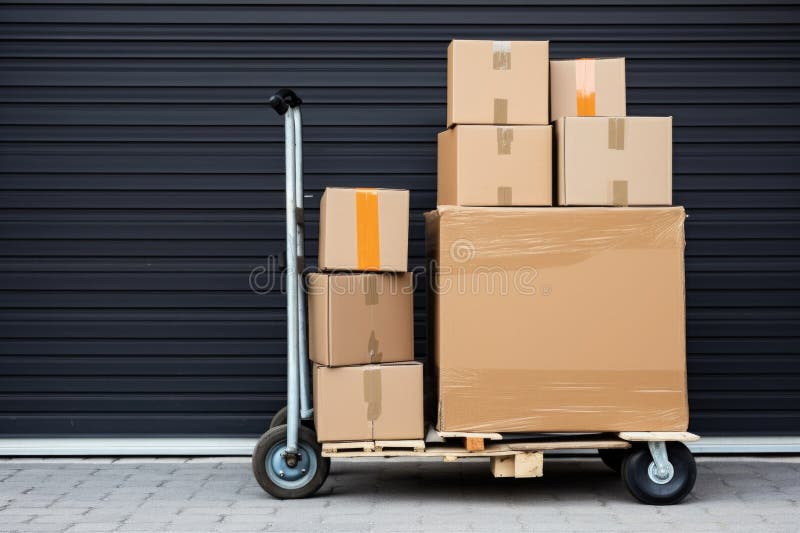 Hand Truck Loaded with a Stack of Boxes Stock Photo - Image of generated, delivery: 295587322