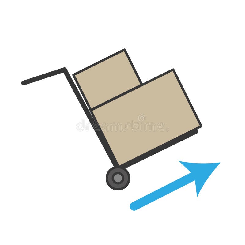 Hand Truck Moving Boxes. Vector Stock Vector - Illustration of ...