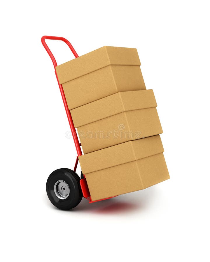 Shipping Delivery Dolly Ship Boxes Packages Moving Stock Photo - Image ...