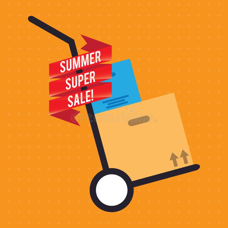 Hand Truck with Parcel Box. Vector Illustration Decorative Design Stock ...