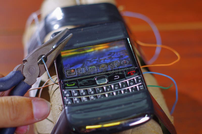 Set of Explosives with a Cellphone As Detonator Stock Image - Image of ...