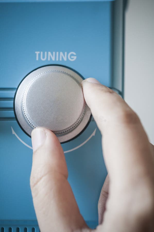 Hand tuning fm radio stock illustration. Illustration of equipment ...