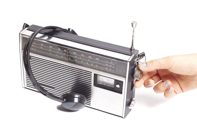 Hand Tuning Radio Receiver Button Stock Photo - Image of communication ...