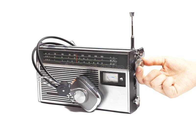 Hand Tuning Radio Receiver Button. Stock Photo - Image of boombox ...