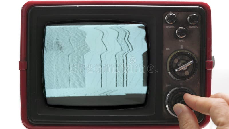 Retro Television with Static on the Screen Stock Video - Video of ...