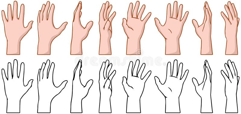 Hand 360 Turn Around Rotation View Stock Vector - Illustration of ...