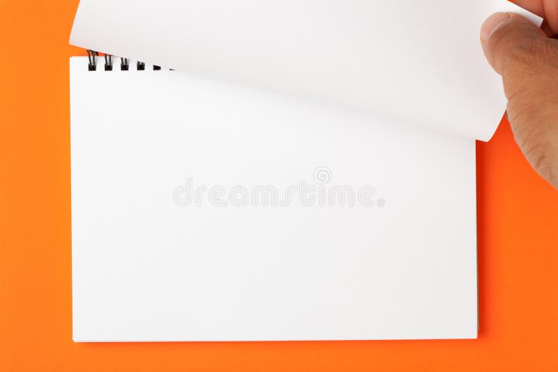 Hand Turn Page of Blank Notebook Stock Photo - Image of publish, hand ...