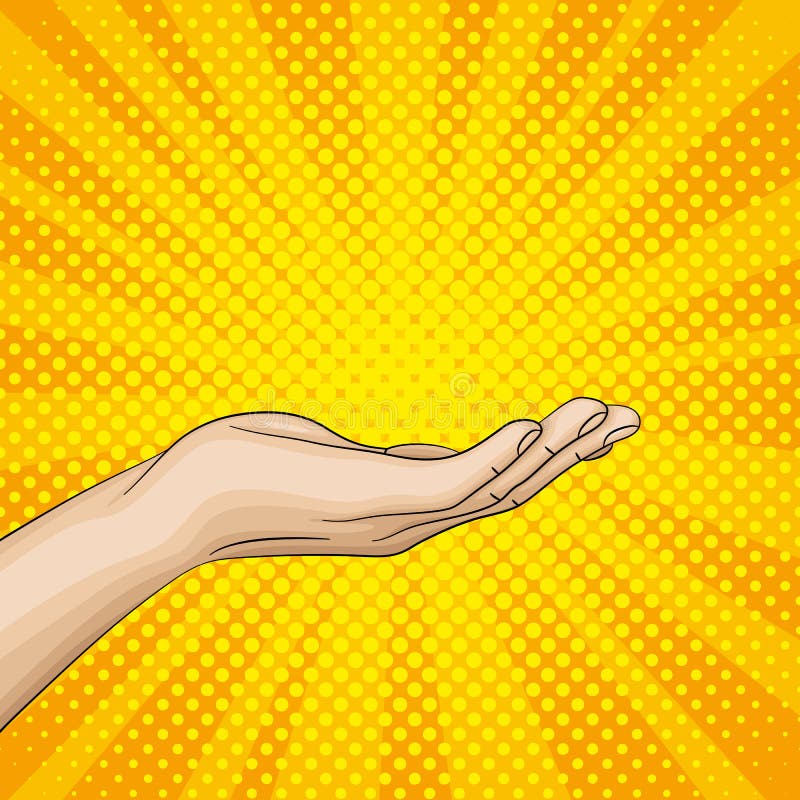 Hand Turned the Palm Upward, Open Hand. Stock Vector - Illustration of ...