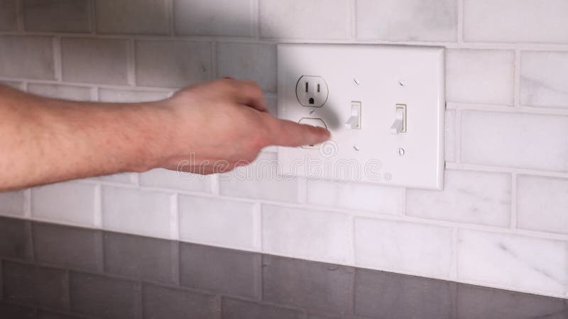 Hand Turning on a Light Switch, Energy Use and Conservation Stock Video ...