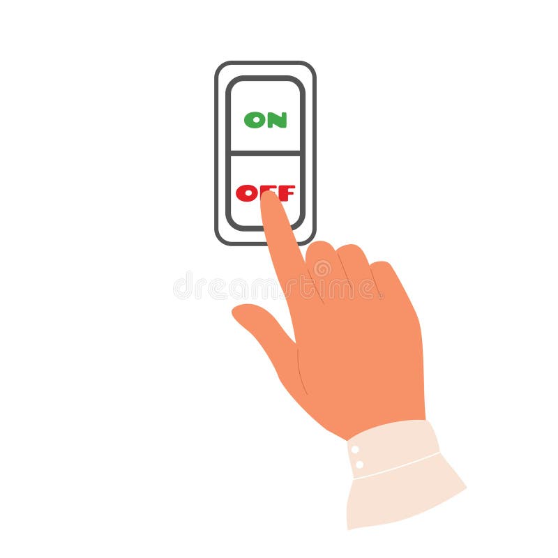 Hand Turning Off Switch for Energy Saving. Save Energy Concept Stock ...