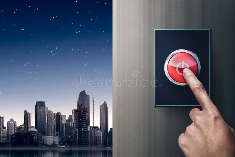 Hand Turning Off Switch on the Wall Stock Photo - Image of light ...
