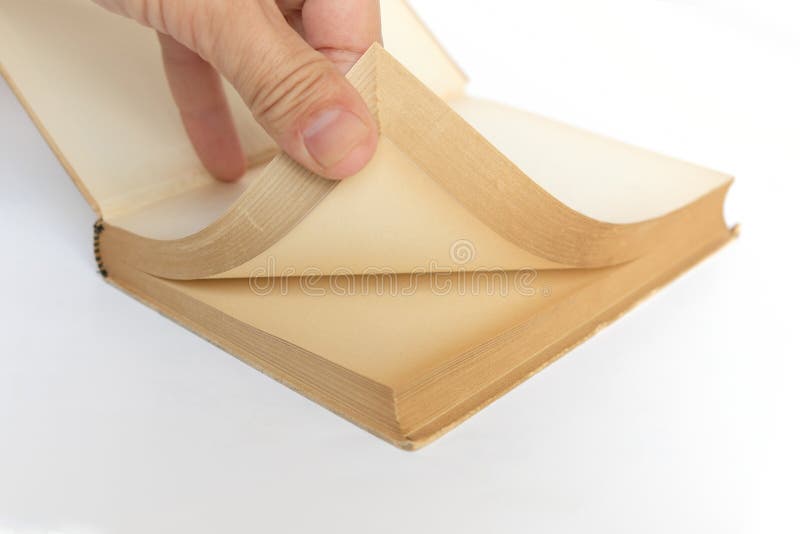 Hand Turning Pages of Old Book Stock Image - Image of aged, education ...
