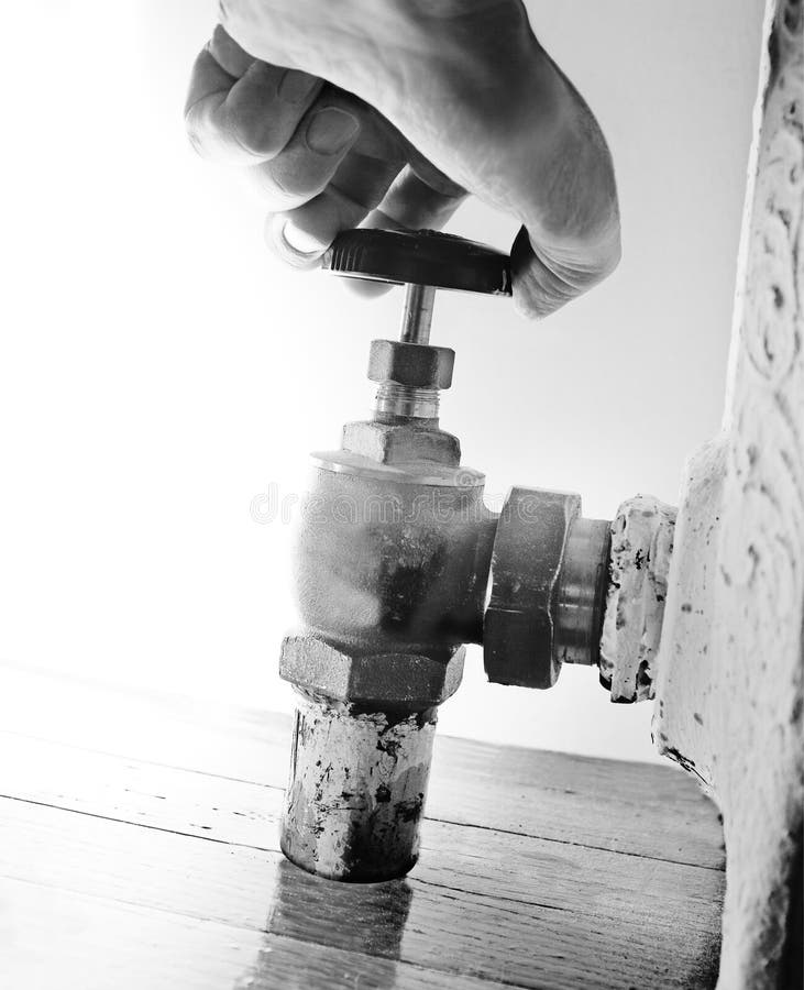 Hand Turning Radiator Valve Stock Photo - Image of heat, expense: 5898828