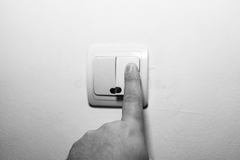 Hand Turning the Wall Light Switch on/off. Light Switch Close Up Stock ...