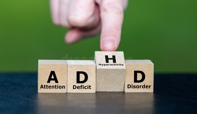 Hand Turns Cube and Changes the Acronym ADD To ADHD Stock Image - Image ...