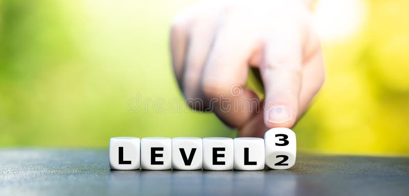Hand Turns Dice and Changes the Expression `level 2` To `level 3 ...