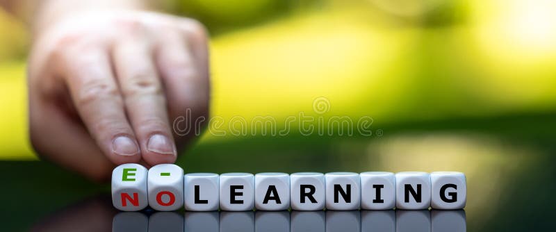 Hand Turns Dice and Changes the Expression `no Learning` To `e-learning ...