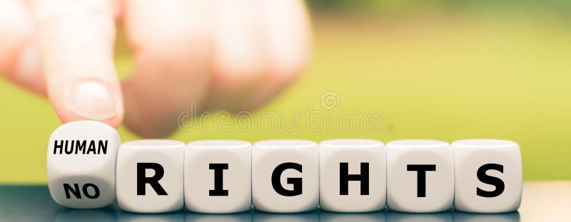 Hand Turns Dice and Changes the Expression `no Rights` To `human Rights ...