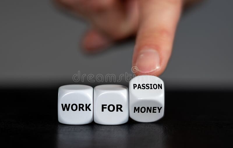 Hand Turns Dice and Changes the Expression `work for Money` To `work ...