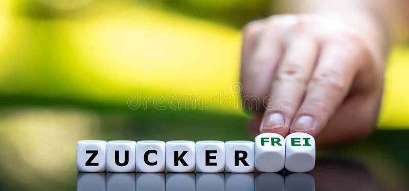 Hand Turns Dice and Changes the German Expression `Zucker` Sugar To ...