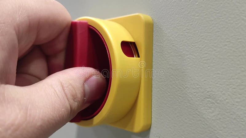 The Hand Turns on the Red Switch. the Hand Turns the Red Switch Stock ...