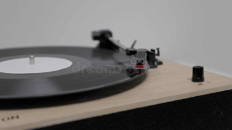 Hand Turns on a Vinyl Record Spinning on Gramophone Stock Video - Video ...