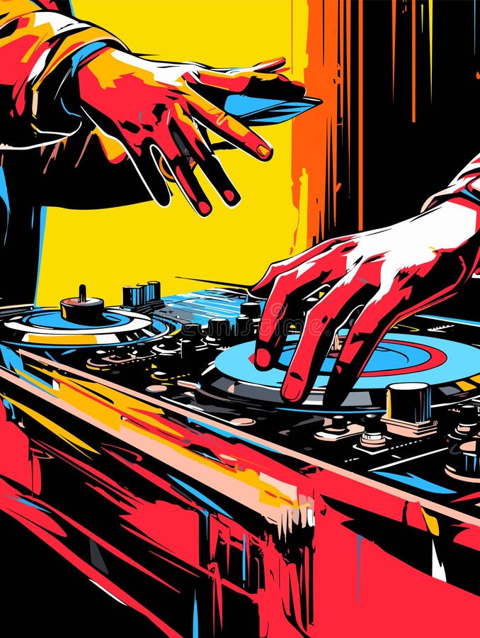 A Hand on a Turntable - Dj Mixing on the Turntable Modern Abstract ...