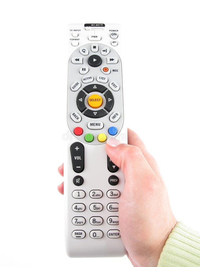 Hand and tv remote control stock photo. Image of commercials - 10810636