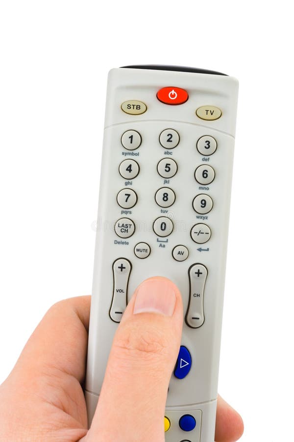 Hand with Tv Remote Control Stock Photo - Image of switch ...