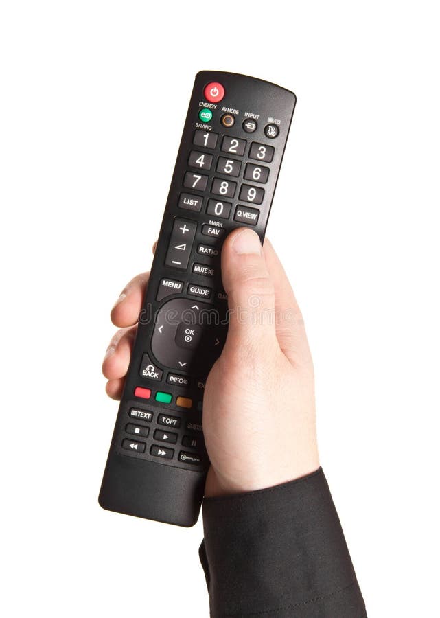 Hand with TV Remote Control Stock Photo - Image of keypad, thumb: 61556264