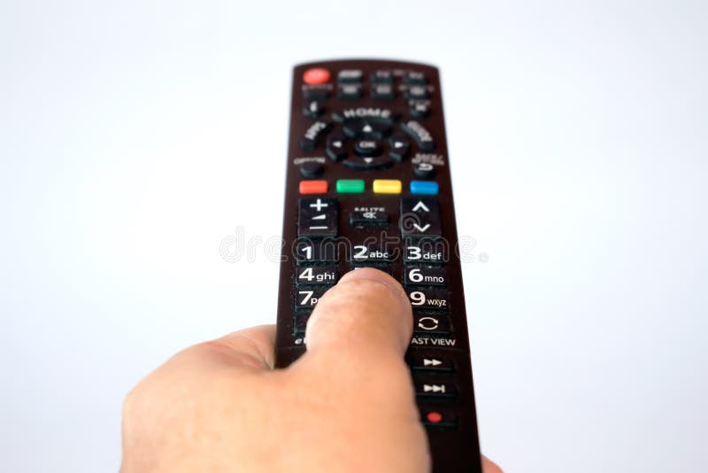 Hand with Tv Remote Control Isolated on White Background Stock Photo ...