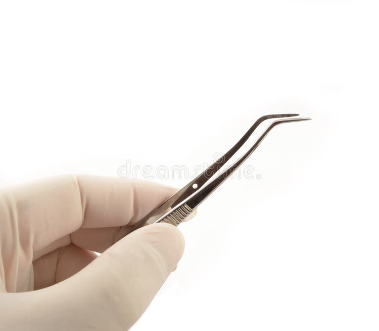 Hand with a tweezers stock image. Image of fingers, medicine - 26301547