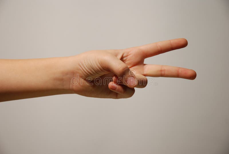Hand With Two Fingers Extended Royalty Free Stock Photography - Image ...
