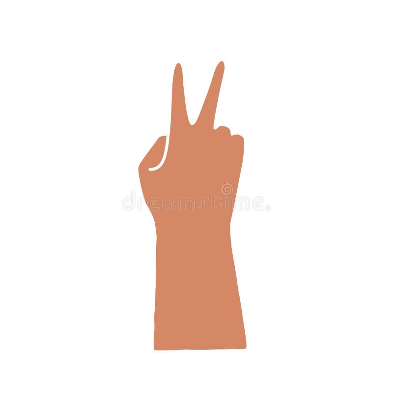 Hand with Two Fingers - Gesture of a Winner or of Peace, Isolated ...