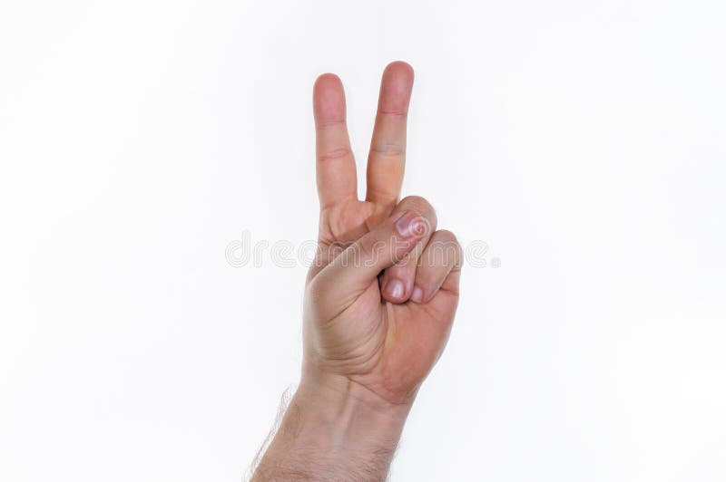 Hand, two fingers stock photo. Image of isolated, people - 41329032